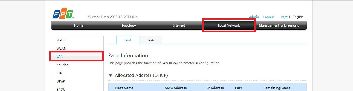 Hướng dẫn Gán Mac đặt IP Tĩnh Modem FPT F671Y